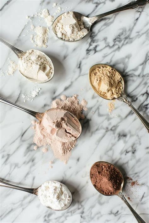 Pea Protein Powder In A Measuring Spoon Stock Illustration Illustration Of Preworkout Counter