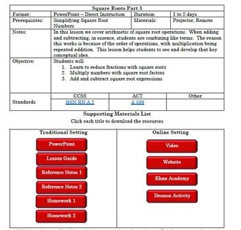 Square Roots Algebra 1 Add Subtract Multiply Virtual Or Traditional