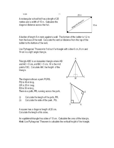 gcse edexcel maths shapes pythagoras theorem teaching resources