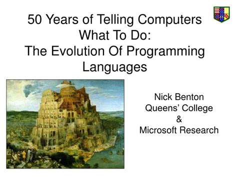 ppt 50 years of telling computers what to do the evolution of