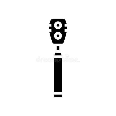 Ophthalmoscope Optometry Vision Eye Glyph Icon Vector Illustration