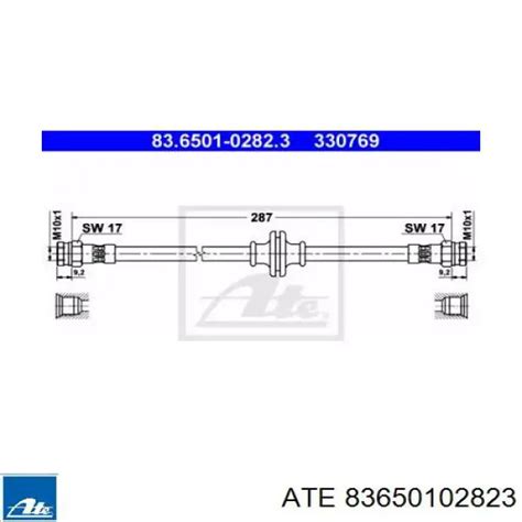 83.6501-0282.3 ATE шланг тормозной задний