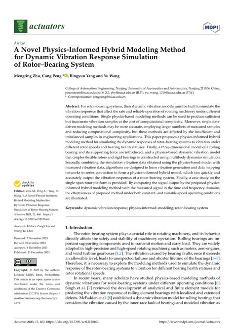 pdf a novel physics informed hybrid modeling method for dynamic