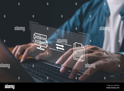 File Transfer Protocol Files Receiver And Computer Transfer Data