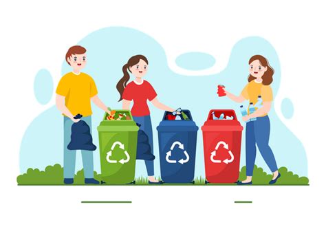 Best Demonstration Of Correct Garbage Sorting And Proper Disposal Illustration Download In Png