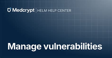 Manage Vulnerabilities Helm Docs