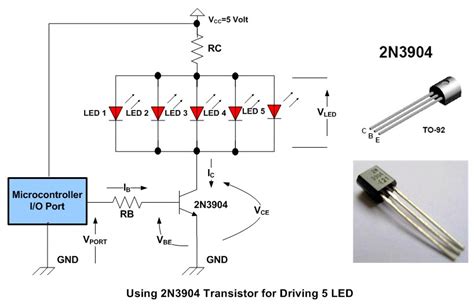 Using 2n3904 Transistor As A Switch For Driving 5 Led Deixe Seu AmÉm