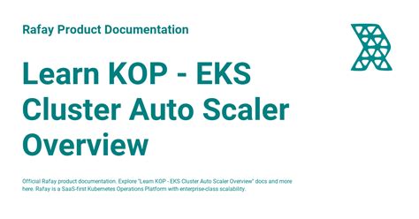 Learn Kop Eks Cluster Auto Scaler Overview Rafay Product Documentation
