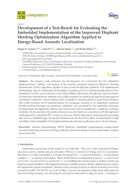 pdf development of a test bench for evaluating the embedded