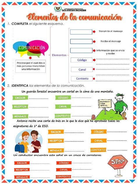 Ficha De Aplicación Elementos De La Comunicación Pdf