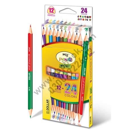 Dollar My Color Pencil Wow Dual Side Colors 12 Pencils 24 Colors Cbpbook