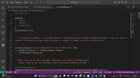 Amancha Rahul On Linkedin Task 16 Practice Dic Tuple And Atm Program