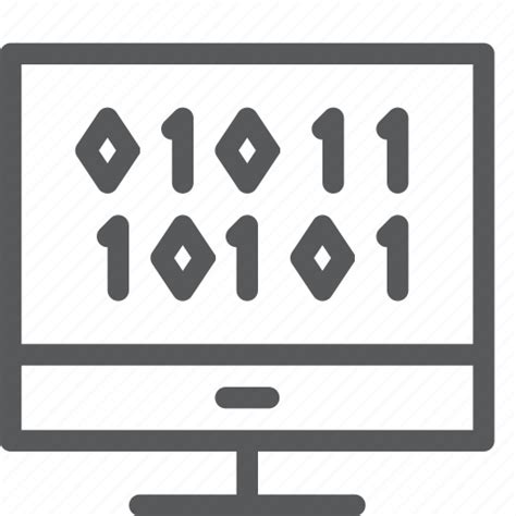 Binary Programming Coding Extension Imac Monitor Icon Download