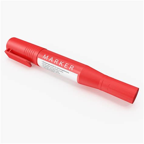double ended marker red 3d model 19 3ds blend c4d fbx max ma