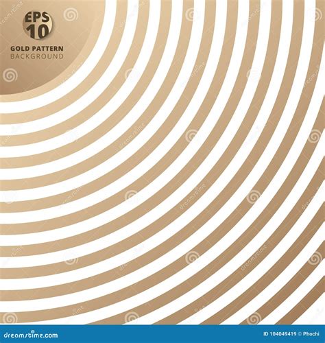 Abstract Curve Line Pattern Gold Color On White Background Stock