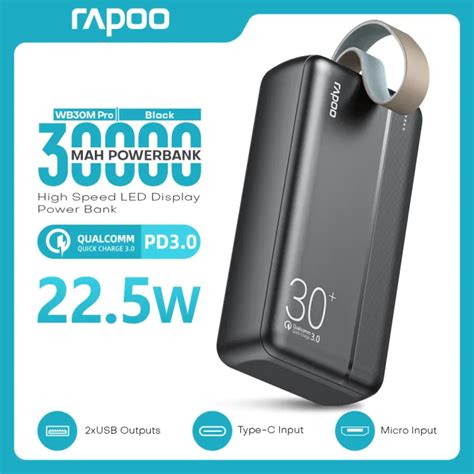 Rapoo WB30M Pro Power Bank 30000mAh Fast Portable Charger