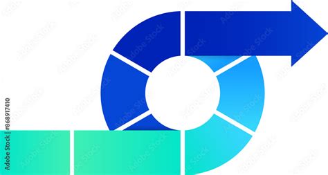 Agile Process Flow Diagram Infographic 6 Step Options Modern Blue