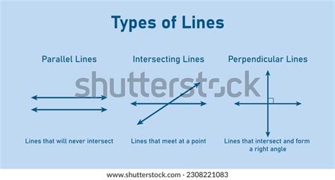 Types Lines Geometry Parallel Intersecting Perpendicular Stock Vector Royalty Free 2308221083