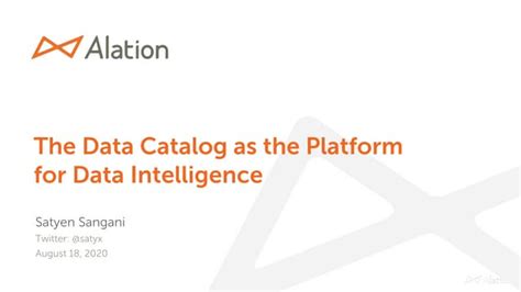 Data Catalog As The Platform For Data Intelligence Pdf