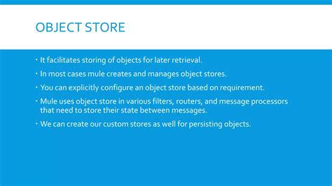 Mule Object Store Pptx Data Storage And Warehousing Computing