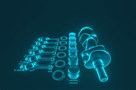 3d 렌더링 피스톤과 피스톤 링이 있는 엔진 베어링 크랭크샤프트 3차원 형태에 대한 스톡 사진 및 기타 이미지 3차원 형태 V6 강철 Istock