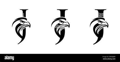 A Vector Illustration Set Of Monogram Eagle Logo Initial Letter J Stock Vector Image And Art Alamy