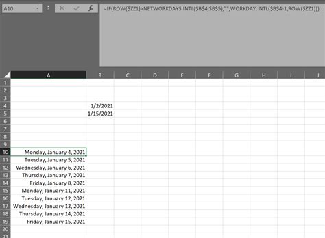 Datetime How To Omit Weekends Dates From The List Of Date Between Two Dates In Excel Stack