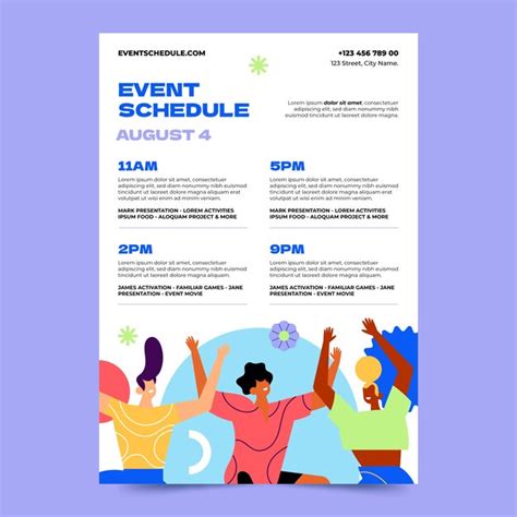 Free Vector Flat Design Event Schedule Template