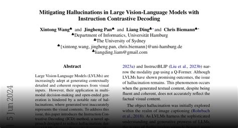 Paper Page Mitigating Hallucinations In Large Vision Language Models With Instruction