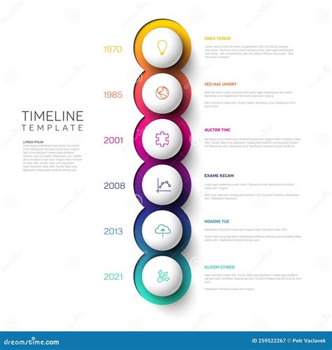 Plantilla De Línea De Tiempo De Hitos Verticales Infográficos Con