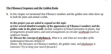 Solved The Fibonacci Sequence And The Golden Ratio 3 In Chegg Com