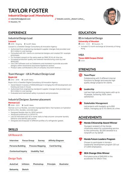 Industrial Design Resume Examples Guide For