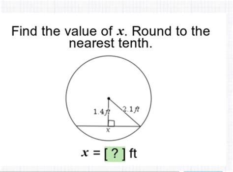 solved find the value of x round to the nearest tenth
