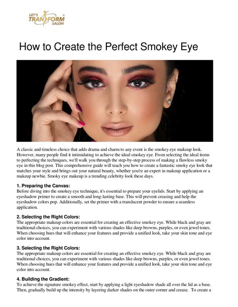 Ppt How To Create The Perfect Smokey Eye Lets Transform Salon