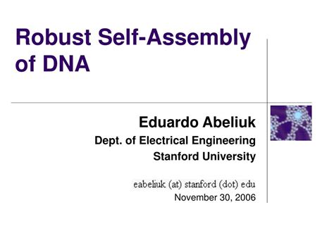 ppt robust self assembly of dna powerpoint presentation free