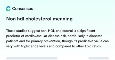Non Hdl Cholesterol Meaning Consensus Academic Search Engine