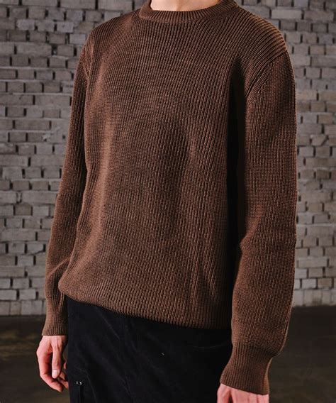 디비전 피셔맨 크루넥 니트 브라운 감도 깊은 취향 셀렉트샵 29cm