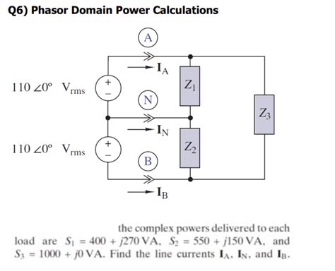 Solved Q Phasor Domain Power Calculationsthe Complex Chegg Com