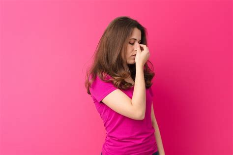 Premium Photo Young Pretty Woman Feeling Stressed Unhappy And