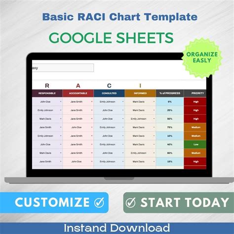 Basic Raci Chart Template Simplify Team Roles And Responsibilities Clear Task Responsibility