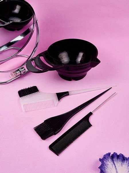 Салон Дома Набор для окрашивания волос 4 предмета кисть для окрашивания узкая щетка