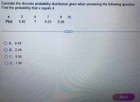 Solved Consider The Discrete Probability Distribution Given Chegg