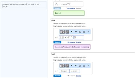 Solved The Electric Field At A Point In Space Is E Chegg Com