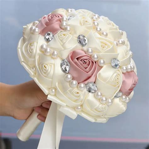 Wifelai настраиваемая лента цвета слоновой кости букет невесты Свадебный букет цветов невесты с