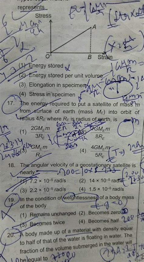 The Angular Velocity Of A Geostationary Satellite Is 18 The An 4 72×10