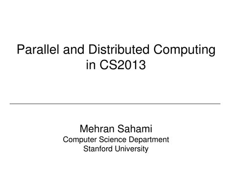 Ppt Parallel And Distributed Computing In Cs Powerpoint Presentation Id