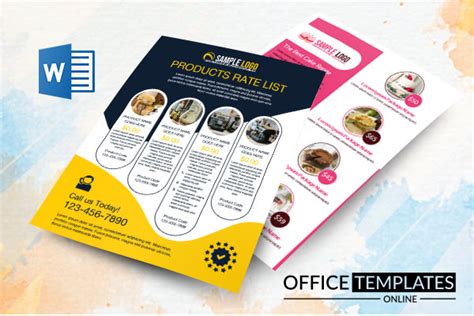10 Free Rate Price List Card Templates For MS Word