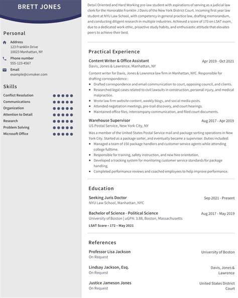 Law Clerk Resume Sample Example And How To Write Tips 2026