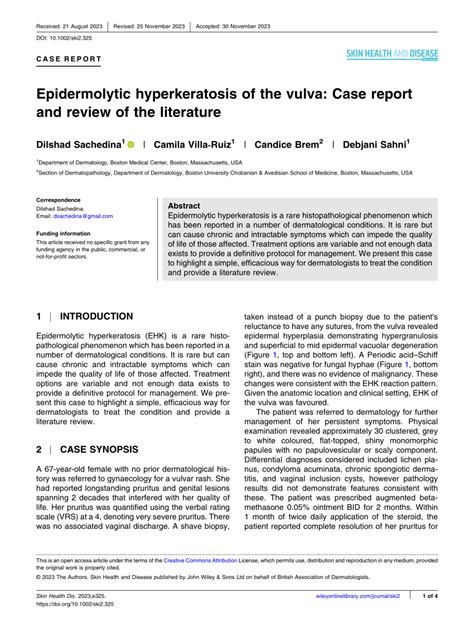 Pdf Epidermolytic Hyperkeratosis Of The Vulva Case Report And Review Of The Literature