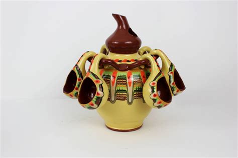 Сервиз чаши за ракия кратунка троянска шарка - EthnoShop